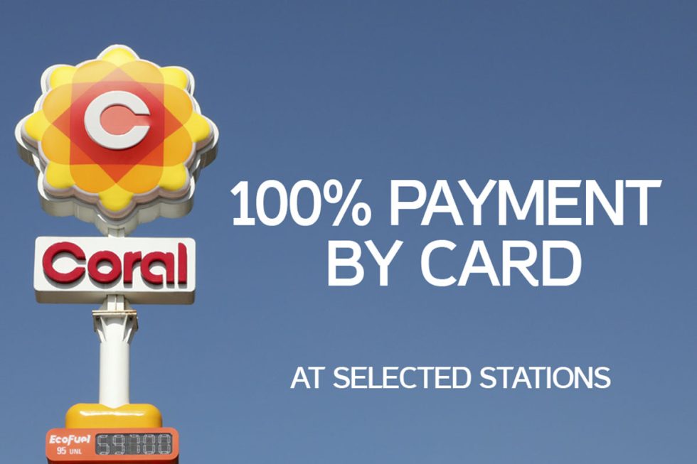 Pay in full by card at select Coral gas stations - Coral Oil